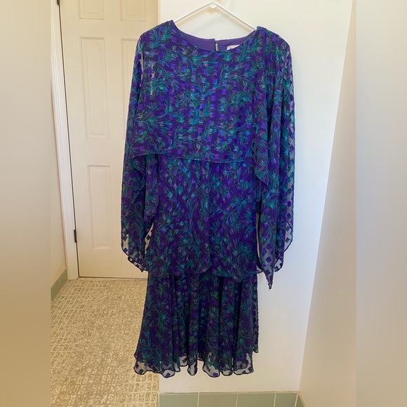 Patra | Dresses | Vintage Patra Dress 8s Womens Size 8 Purple Floral ...